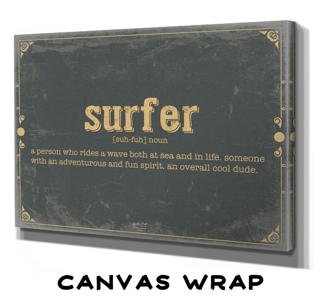 Surfer Word Definition Wall Art - Gift for Surfer Dictionary Artwork - Etsy