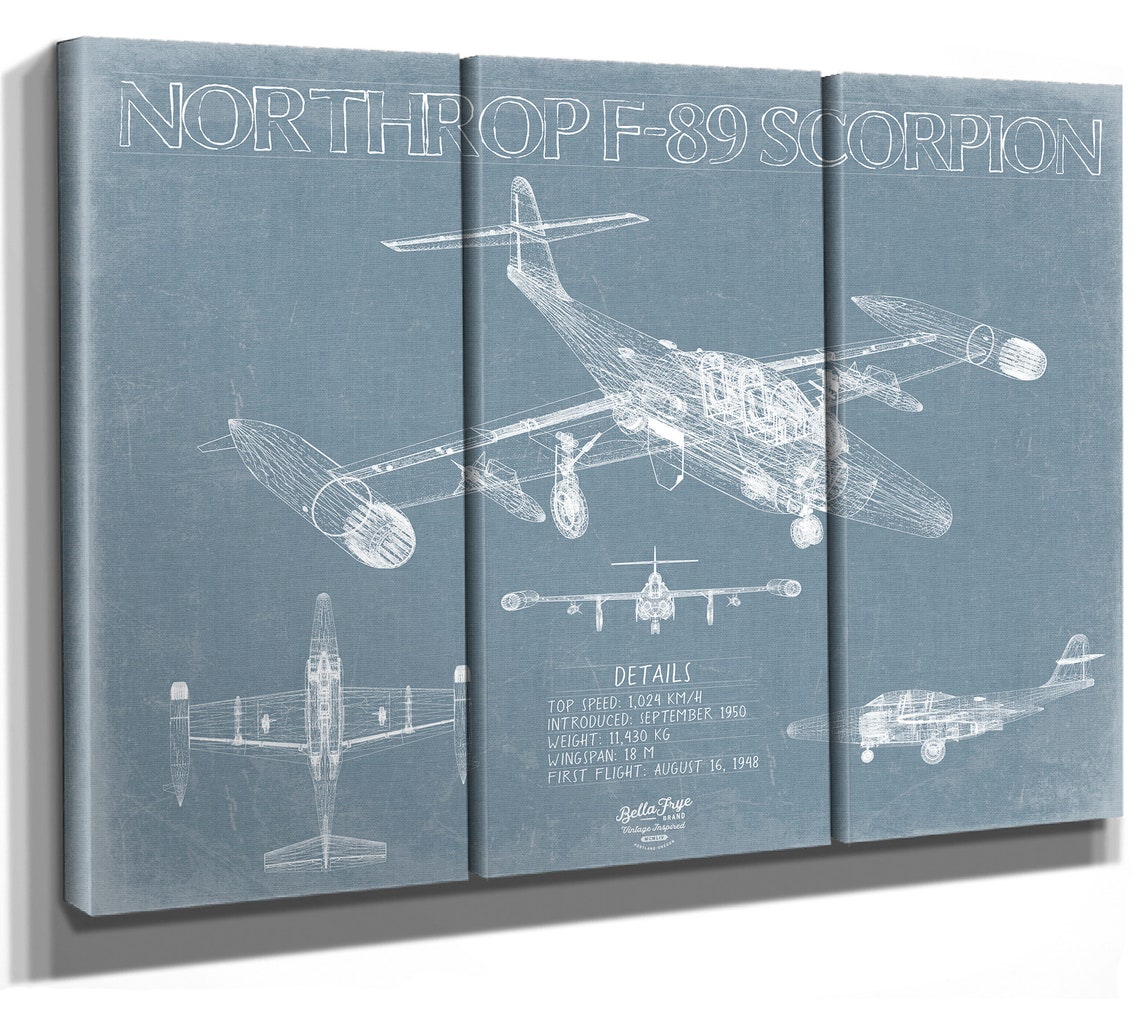Northrop F-89 Scorpion Aircraft Blueprint Wall Art Original - Etsy