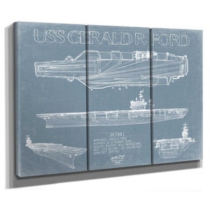USS Gerald R. Ford Blueprint Wall Art Original Carrier Print - Etsy
