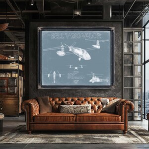 Bell V-280 Valor Aircraft Blueprint Wall Art - Original Aviation Plane ...