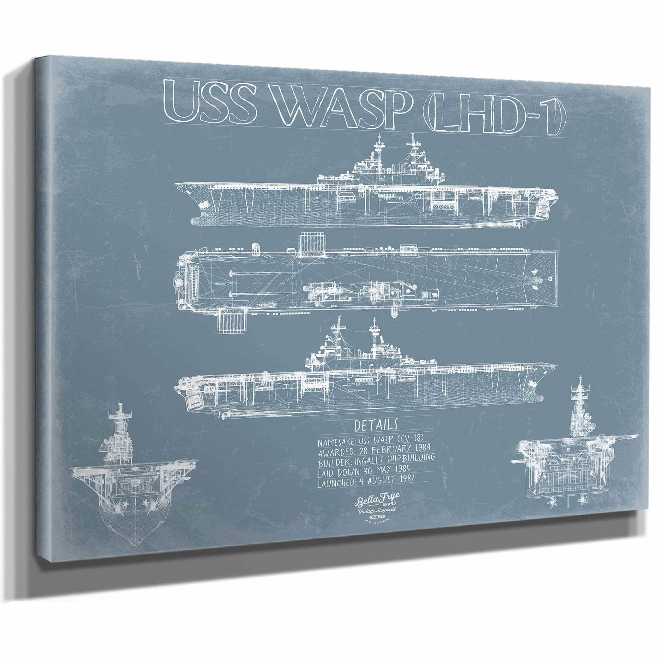 USS Wasp LHD-1 Blueprint Wall Art - Original Carrier Print - Etsy