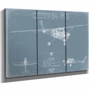 Cessna 150 Aircraft Blueprint Wall Art - Original Airplane Print - Etsy
