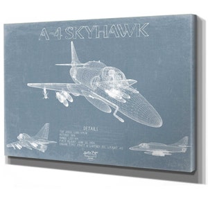 Douglas A-4 Skyhawk Aircraft Blueprint Wall Art - Original Airplane ...