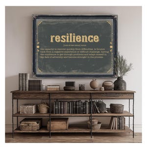 Resilience Word Definition Wall Art - Gift for Resilience Dictionary ...