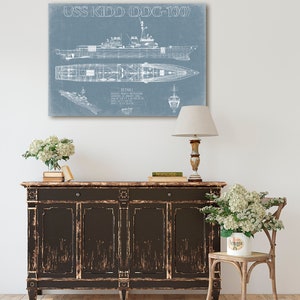 USS Kidd (DDG-100) Blueprint Wall Art - Original Guided-missile ...