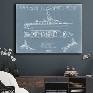 USS Whirlwind PC-11 Blueprint Wall Art Original Patrol Ship Print - Etsy