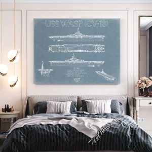 USS Wasp (CV-18) Blueprint Wall Art - Original Carrier Print - Etsy