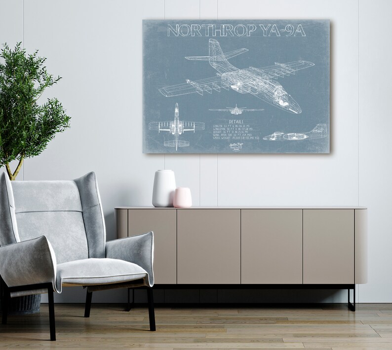 Northrop YA-9A Aircraft Blueprint Wall Art Original Fighter - Etsy