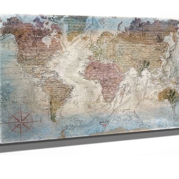 Canvas World Map - Etsy