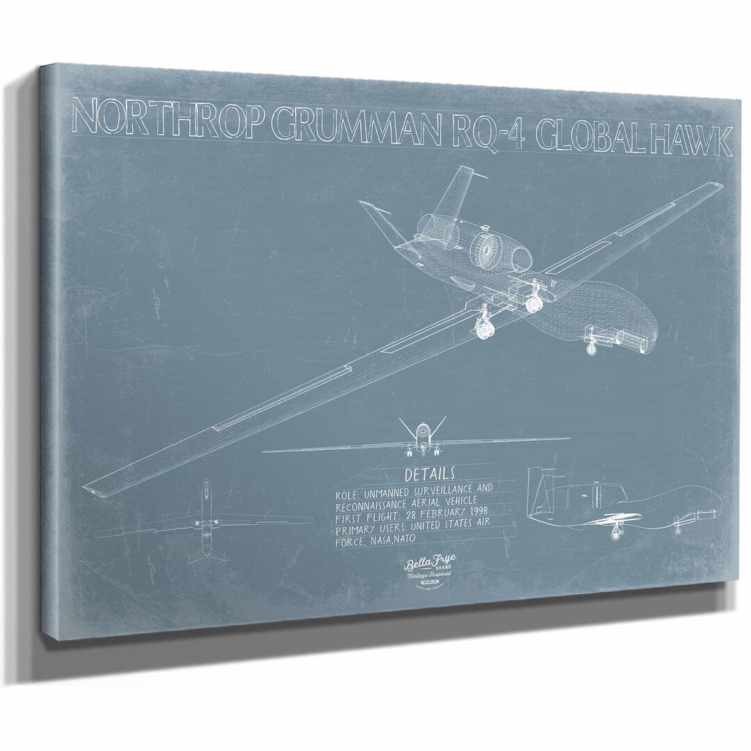 RQ-4 Global Hawk Blueprint Wall Art - Original Airplane Print - Etsy