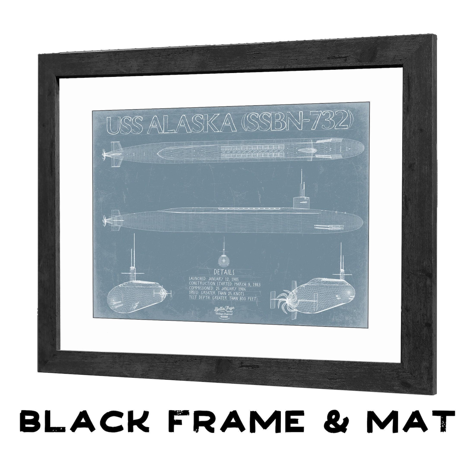 USS Alaska (SSBN-732) Blueprint Wall Art - Original Submarine Print - Etsy