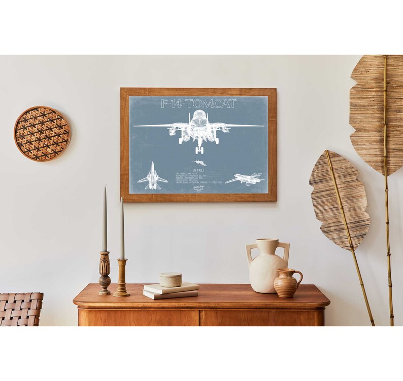 F-14 Tomcat Top Gun Aircraft Blueprint Wall Art Original - Etsy