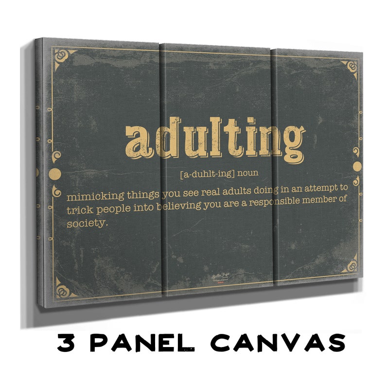 Adulting Word Definition Wall Art Gift for Adulting - Etsy