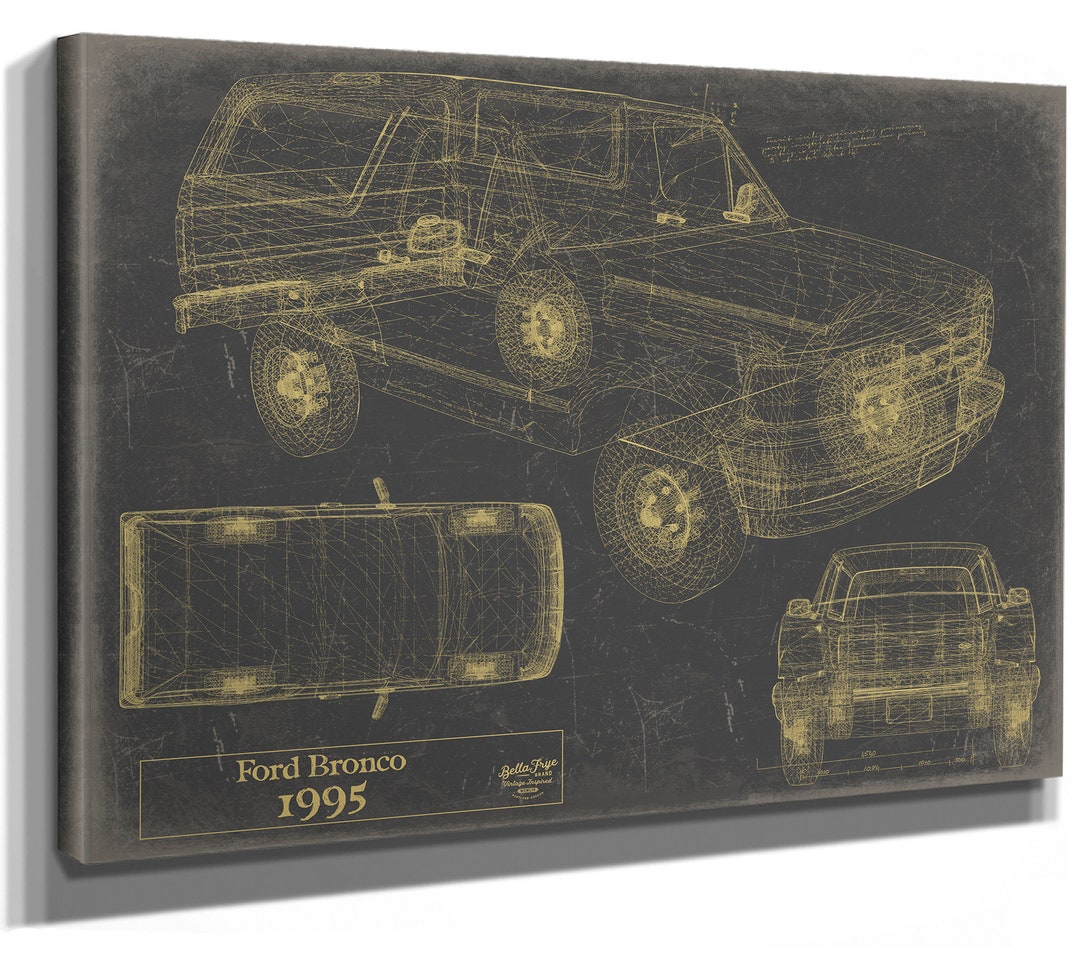Vintage 1995 Ford Bronco Car Model Print, Gifts for Him, Original ...
