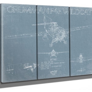 F4F Wildcat Blueprint Wall Art - Original Airplane Print - Etsy