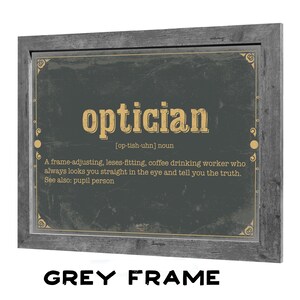 Optician Word Definition Wall Art Gift for Optician Dictionary Artwork ...