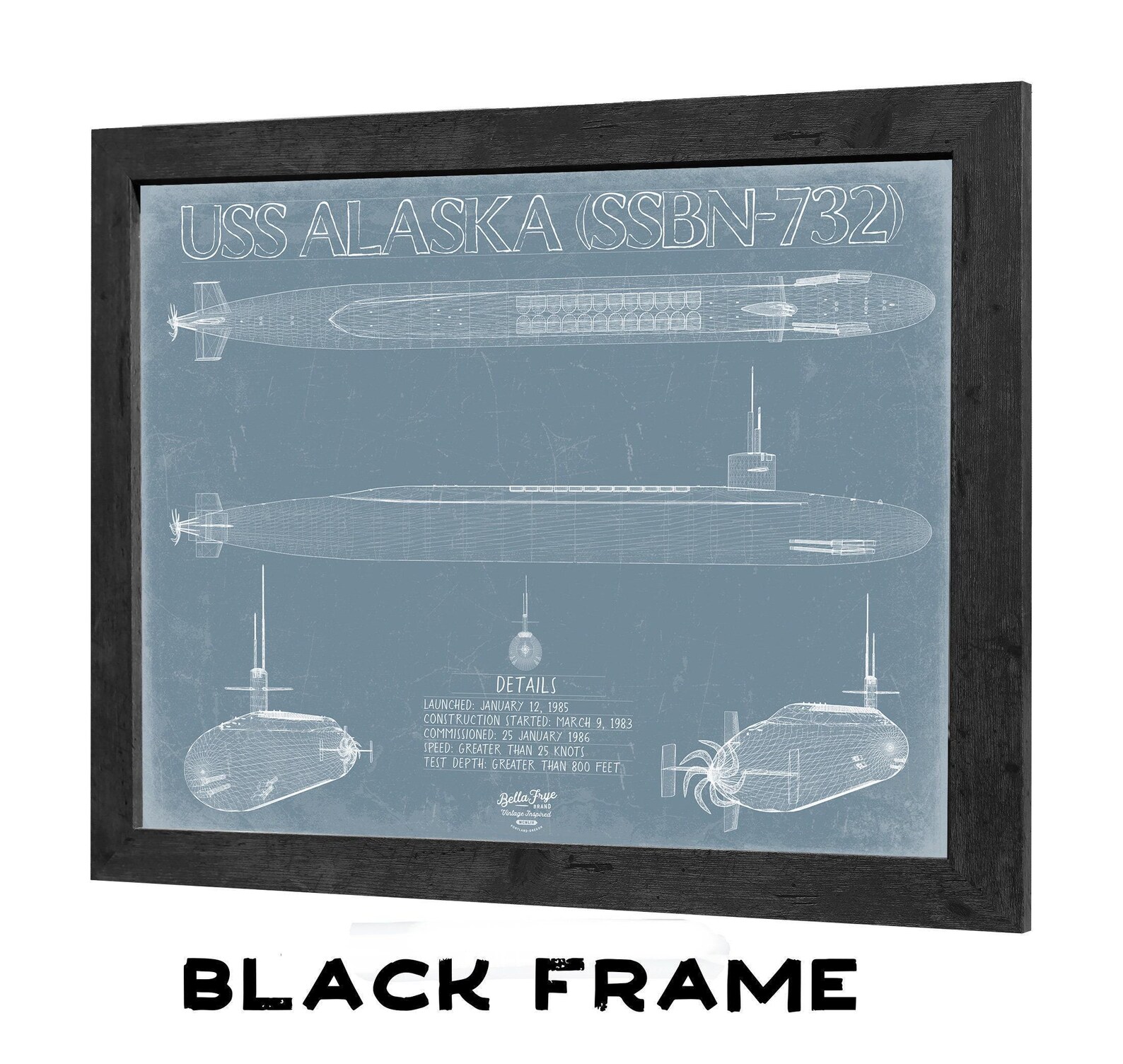 USS Alaska (SSBN-732) Blueprint Wall Art - Original Submarine Print - Etsy