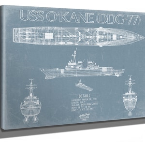 USS O’kane (DDG-77) Blueprint Wall Art - Original Destroyer Print - Etsy