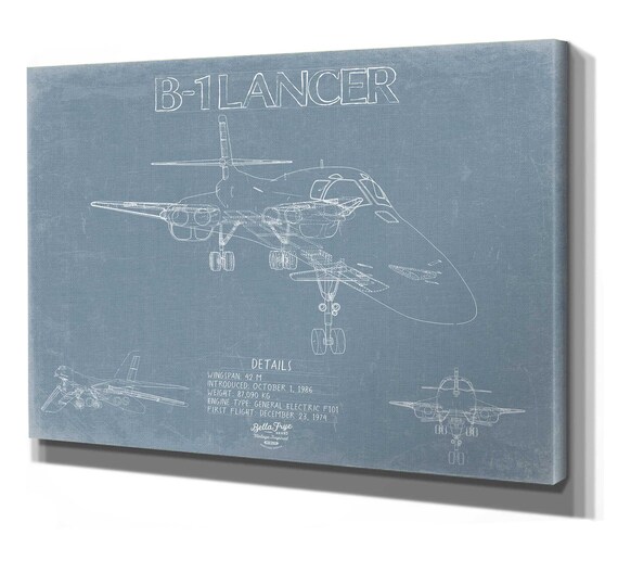 Rockwell B-1 Lancer Aircraft Blueprint Wall Art Original - Etsy