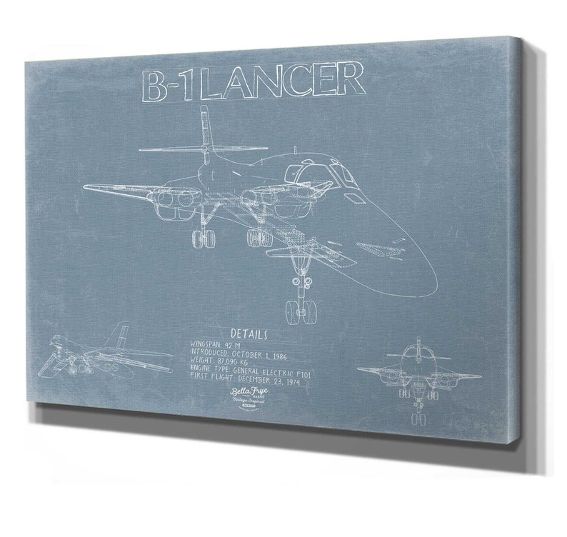Rockwell B-1 Lancer Aircraft Blueprint Wall Art Original - Etsy