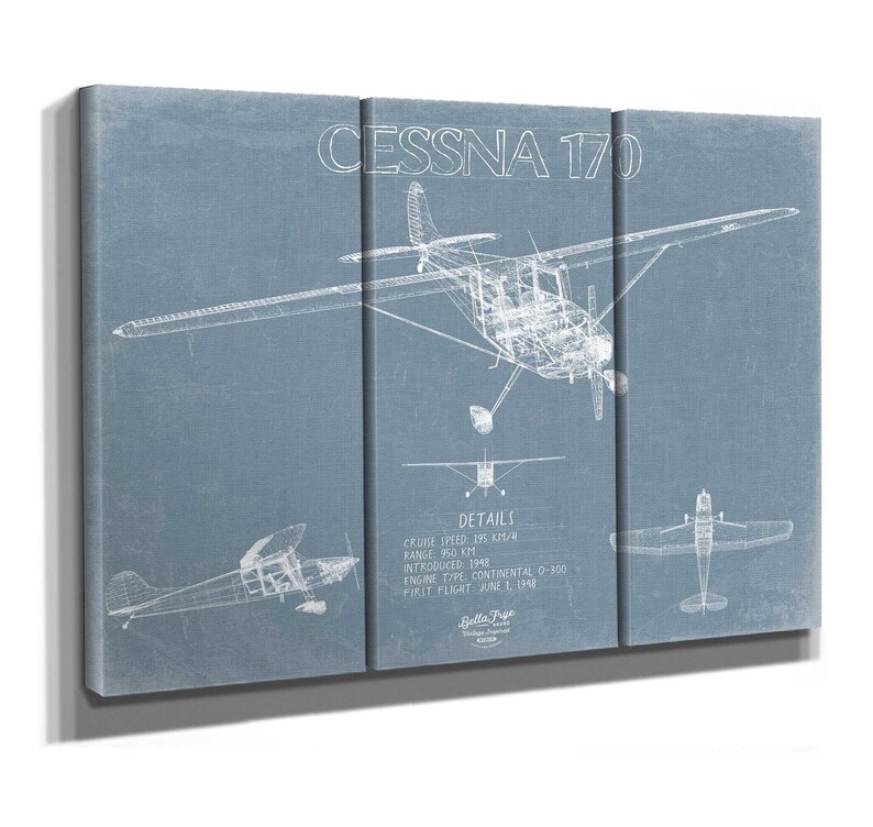 Cessna 170 Aircraft Blueprint Wall Art Original Airplane - Etsy