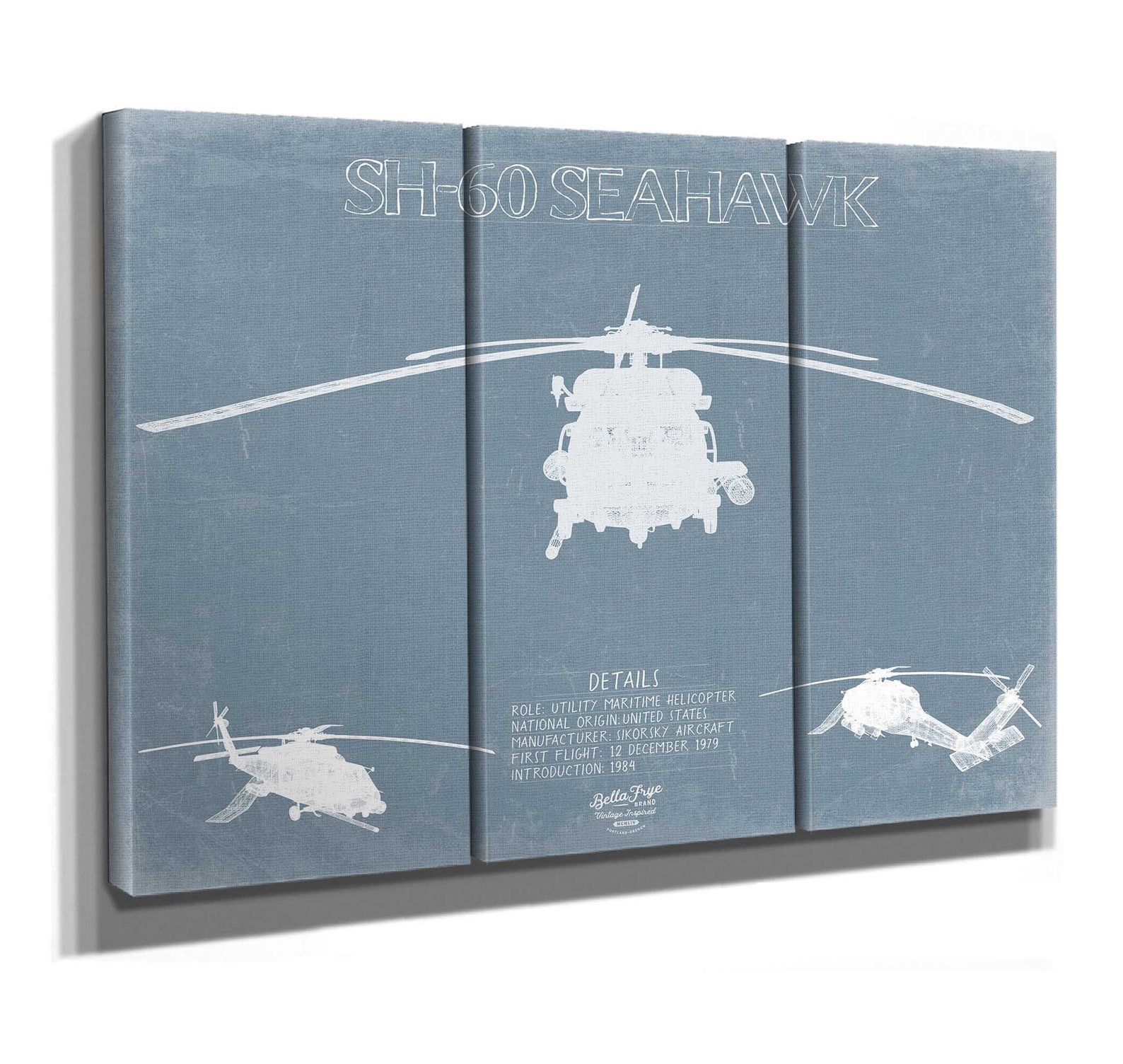 SH-60 Seahawk Helicopter Blueprint Wall Art Original - Etsy