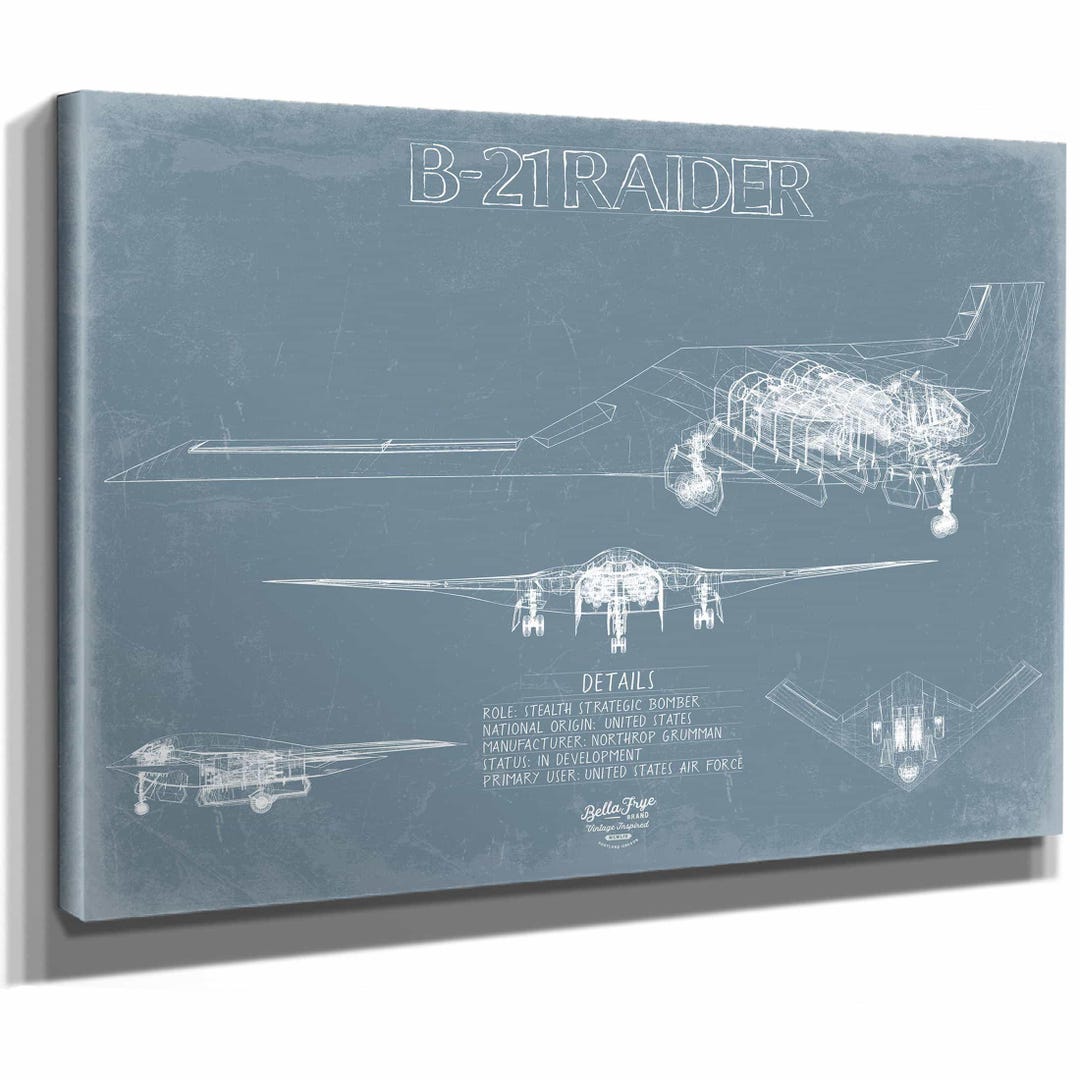 B-21 Raider Blueprint Wall Art - Original Bomber Print - Etsy