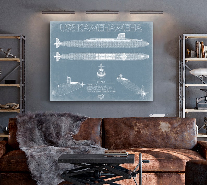 USS Kamehameha SSBN-642 Blueprint Wall Art Original - Etsy