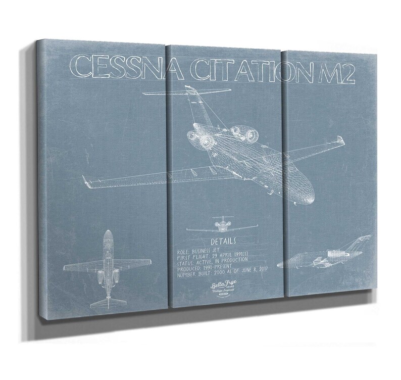 Cessna Citation M2 Aircraft Blueprint Wall Art Original - Etsy