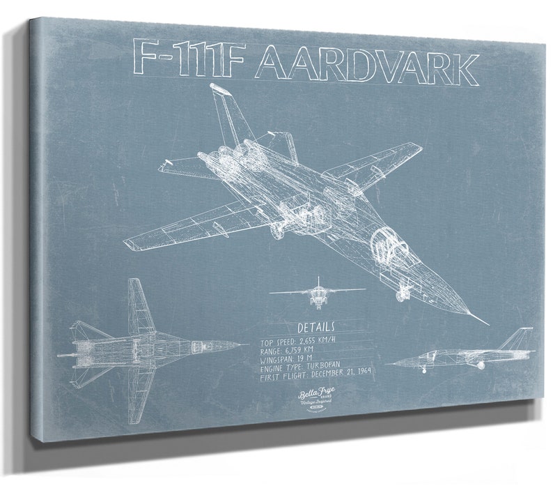 General Dynamics F-111 Aardvark Aircraft Blueprint Wall Art - Etsy