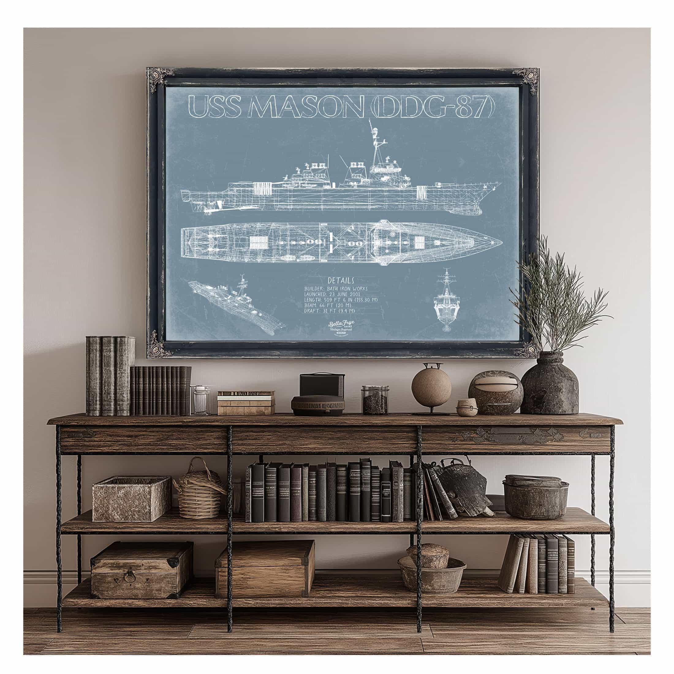 USS Mason (DDG-87) Blueprint Wall Art - Original Guided-missile ...
