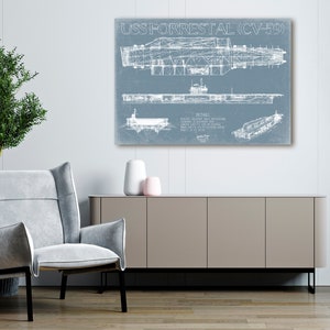 USS Forrestal (CV-59) Blueprint Wall Art - Original Carrier Print - Etsy
