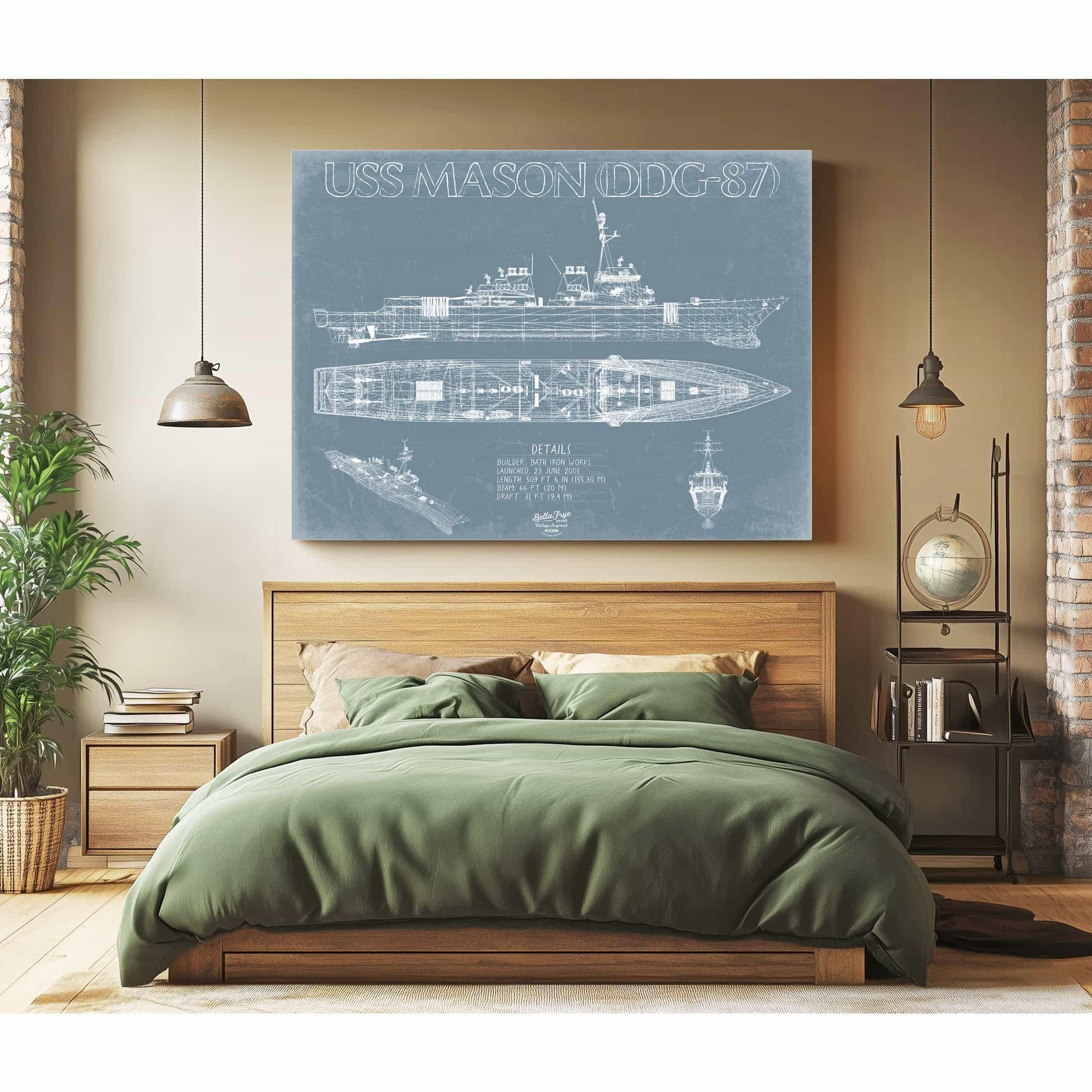 USS Mason (DDG-87) Blueprint Wall Art - Original Guided-missile ...