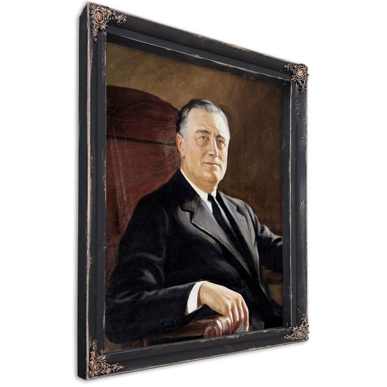 FDR Portrait: Vintage Historical Art Print - Framed, Unframed, or ...