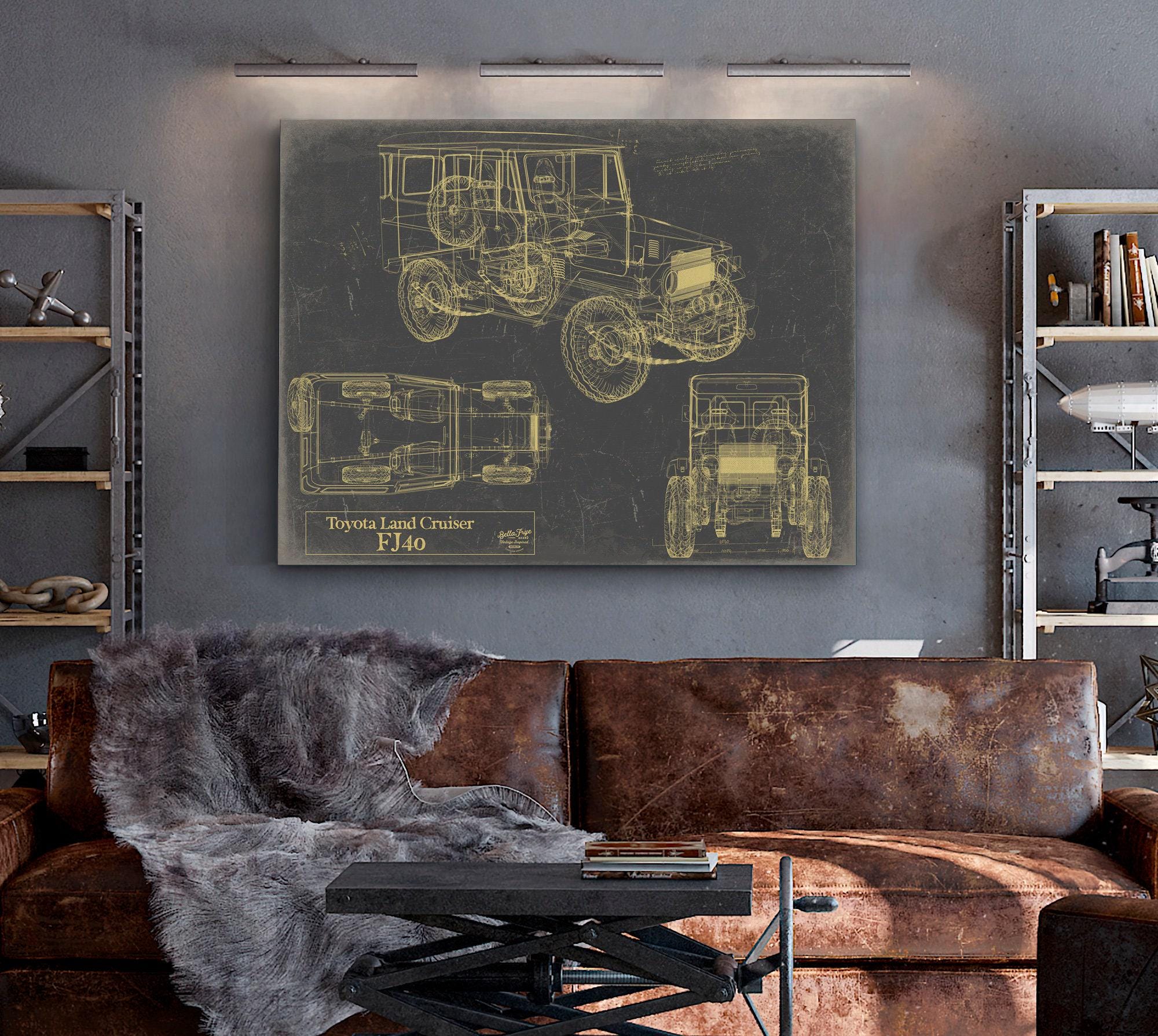 1970 Land Cruiser FJ40 Model Print, Original Blueprint Canvas - Etsy
