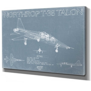 Northrop Grumman T-38 Talon Aircraft Blueprint Wall Art - Original ...