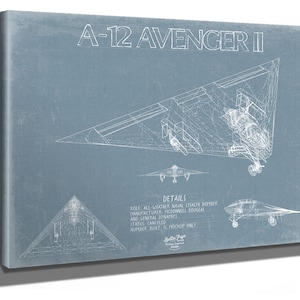 Mcdonnell Douglas A-12 AVENGER II Aircraft Blueprint Wall Art ...