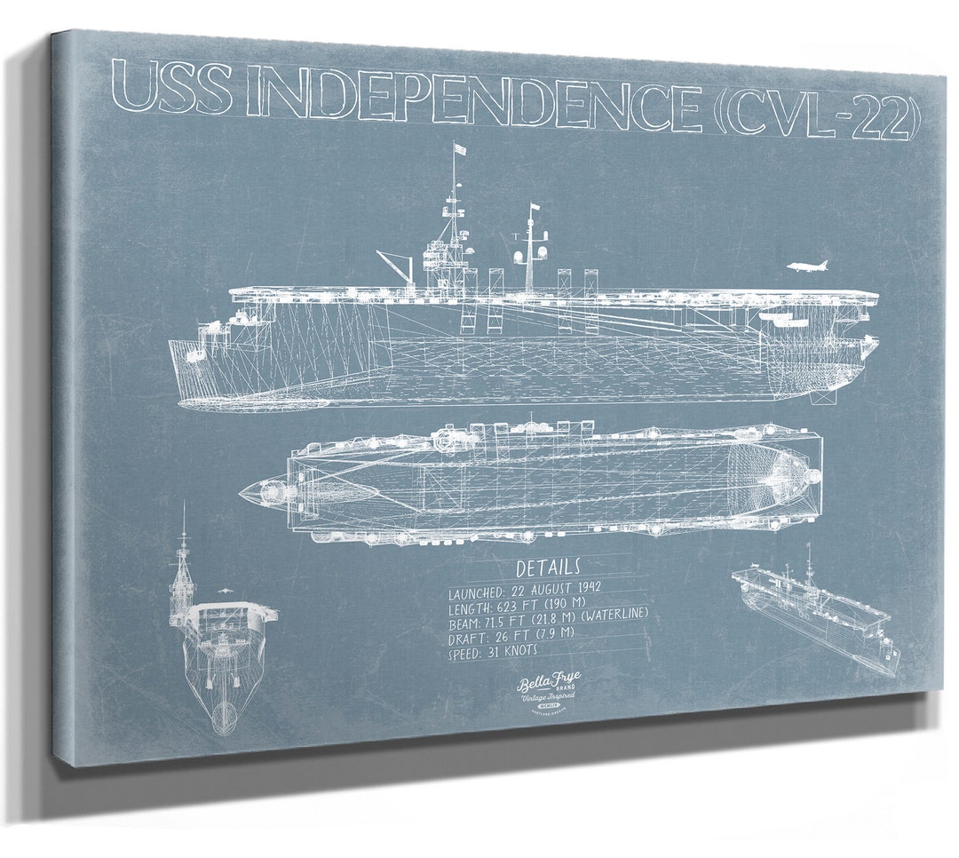 USS Independence (CVL-22) Blueprint Wall Art - Original Carrier Print ...