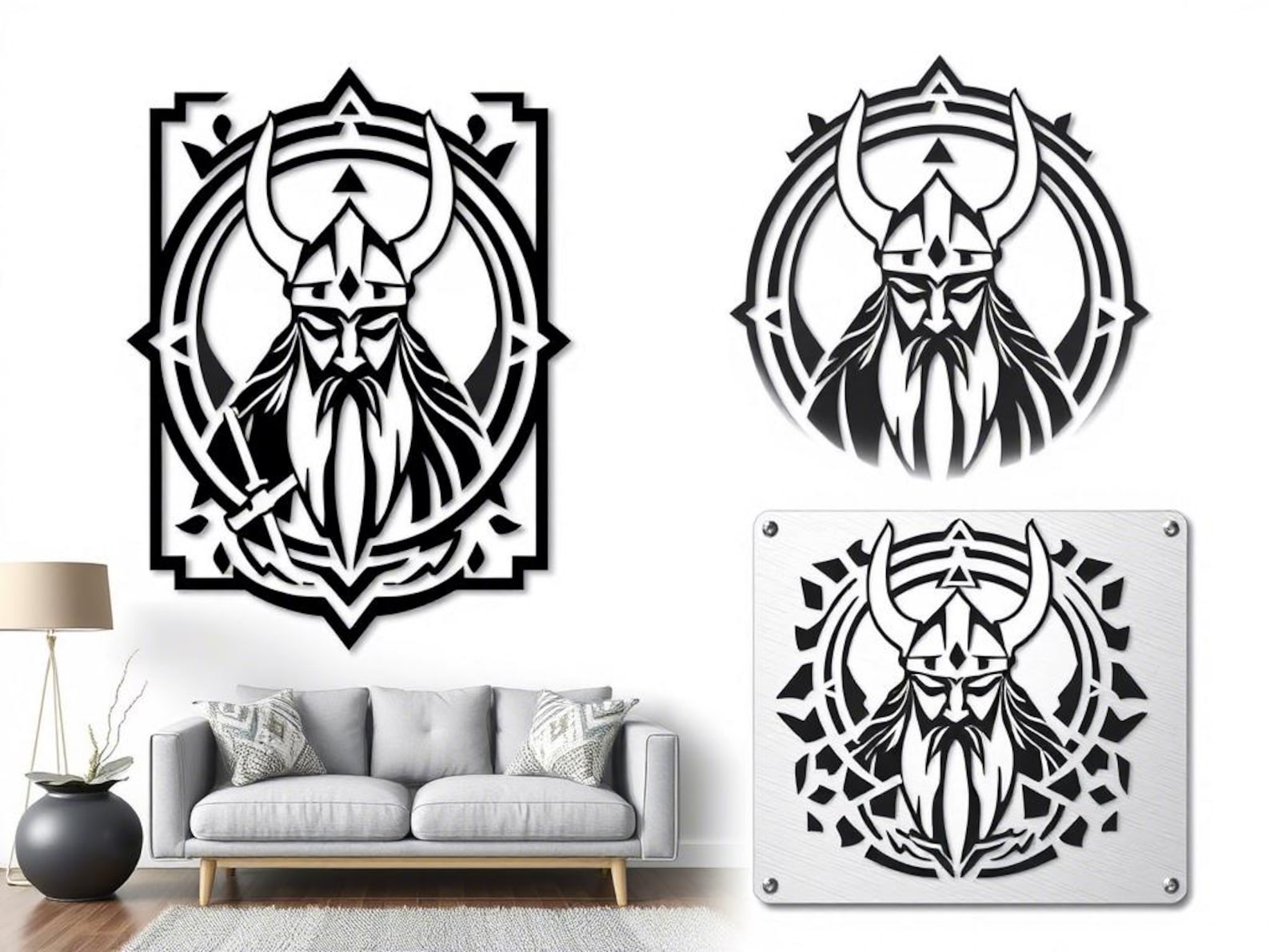 Viking Laser Cut File | SVG & PNG | Norse Warrior Wall Art | CNC ...