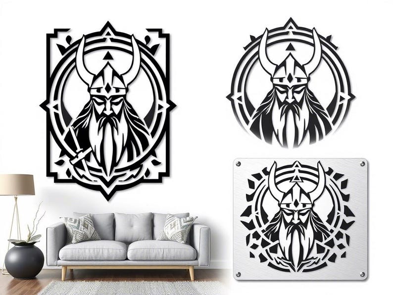 Viking Laser Cut File | SVG & PNG | Norse Warrior Wall Art | CNC ...