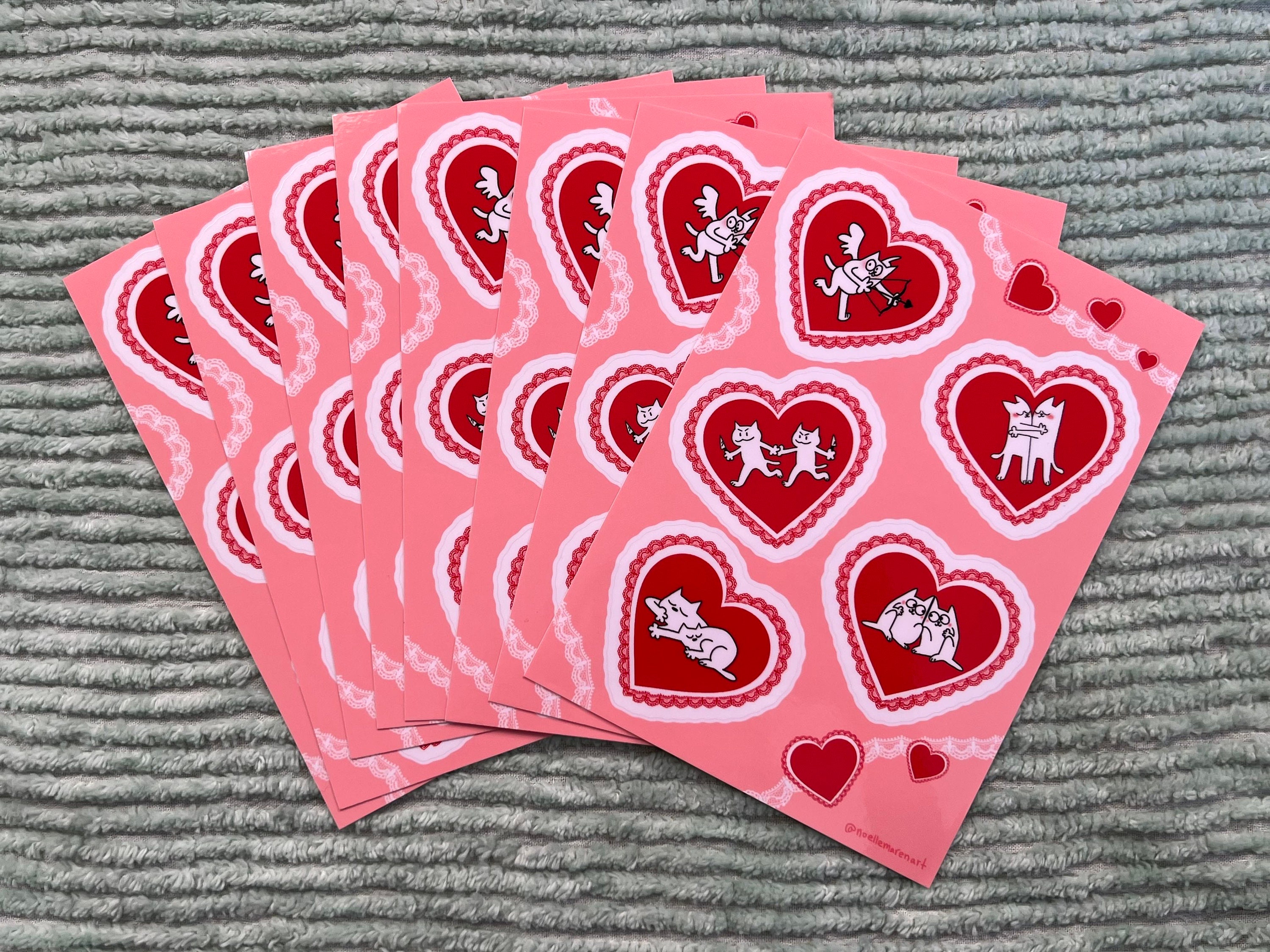 Heart Sticker Sheets - Etsy