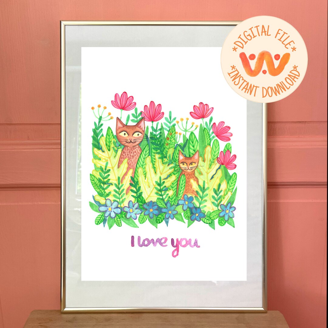 Printable Wall Art, I Love You Wall Art, Digital Download Wall Art ...