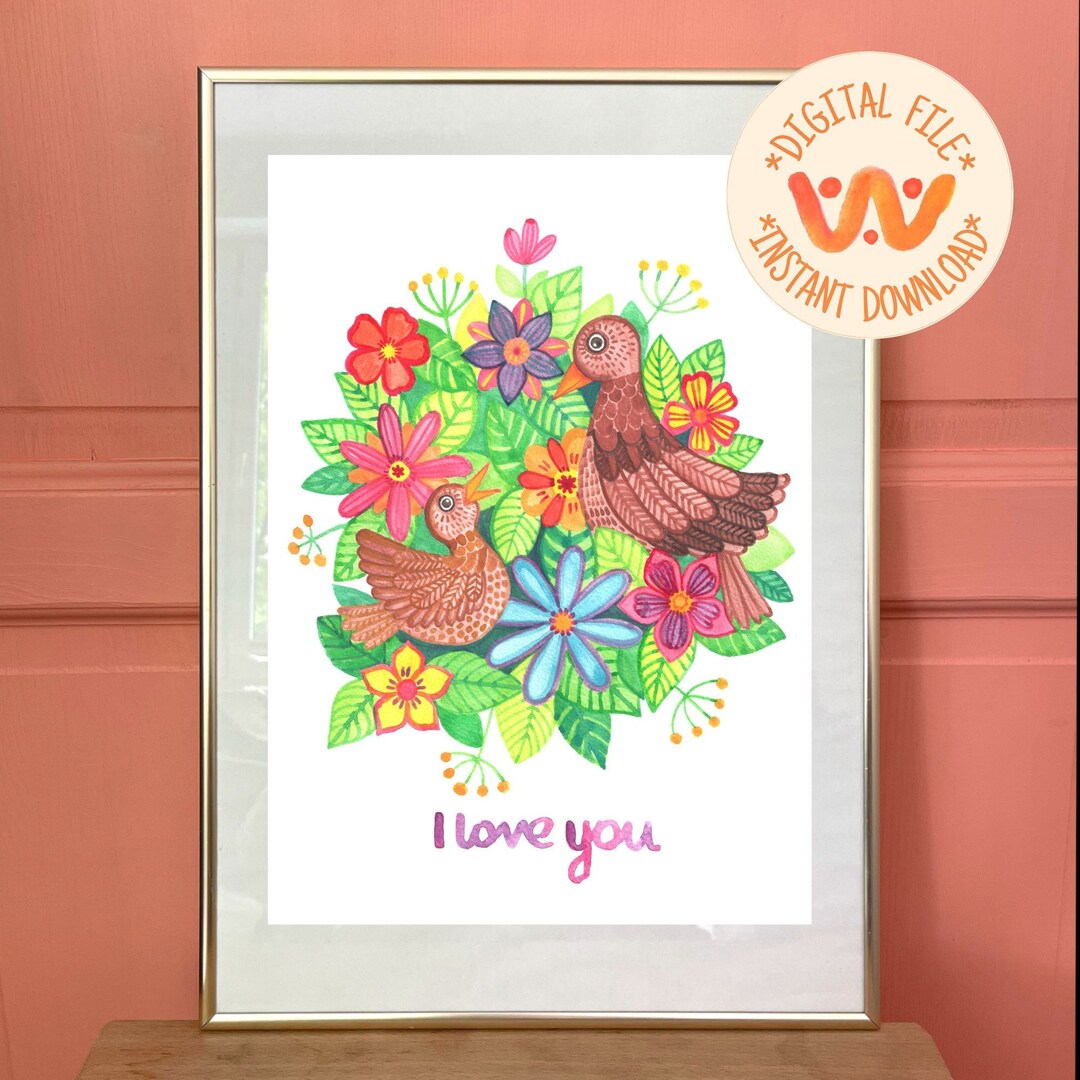 Printable Wall Art, I Love You Wall Art, Digital Download Wall Art ...