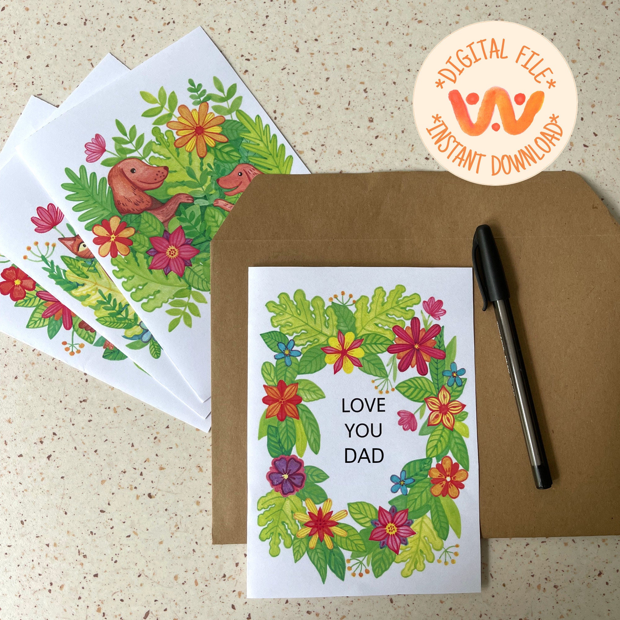 Printable Card for Dad, Card for Dad Digital Download, Father's Day ...