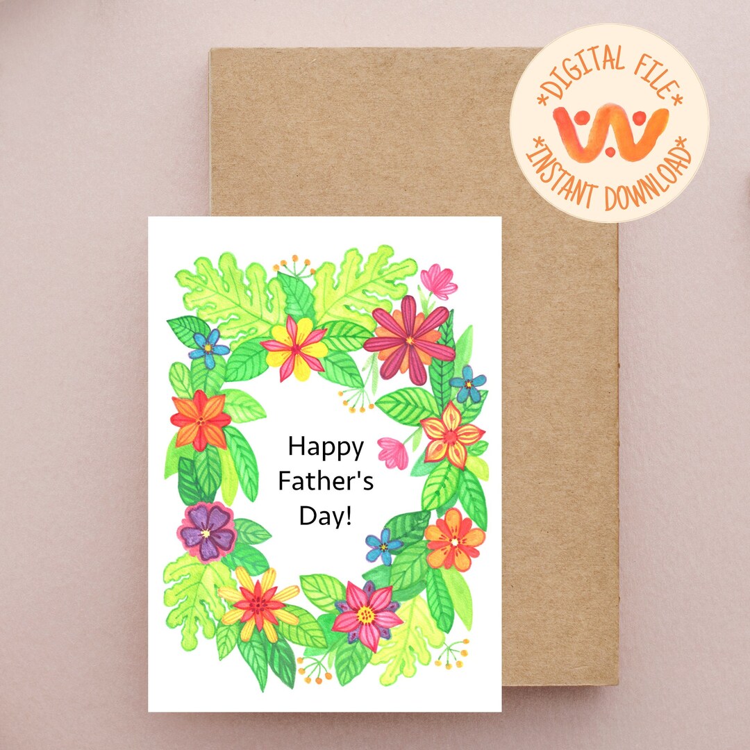 Happy Father's Day Printable Card, Card for Dad Digital Download ...