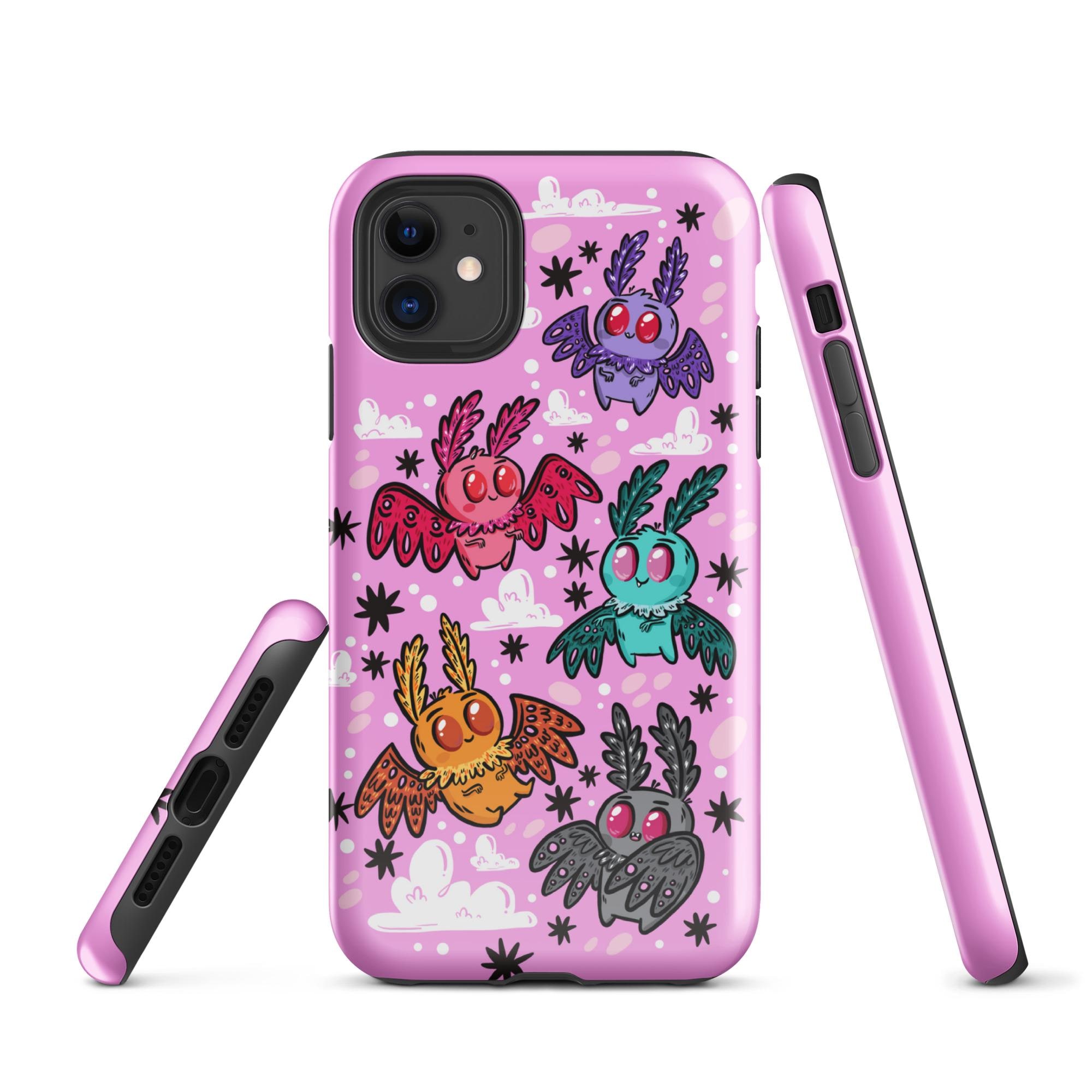Colorful Mothman Tough Case for iPhone | Cryptid Phone Case | Spooky ...