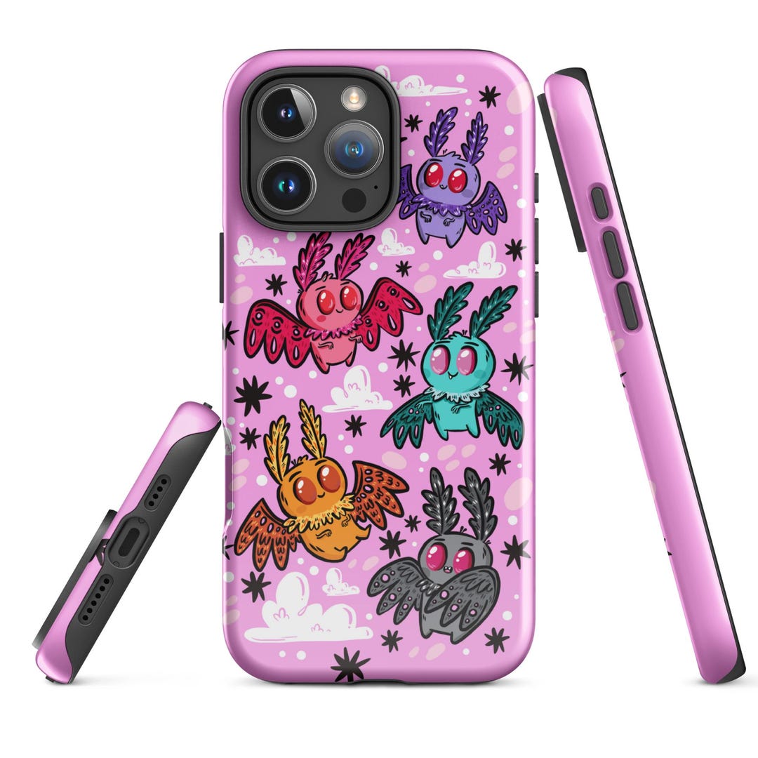 Colorful Mothman Tough Case for iPhone | Cryptid Phone Case | Spooky ...