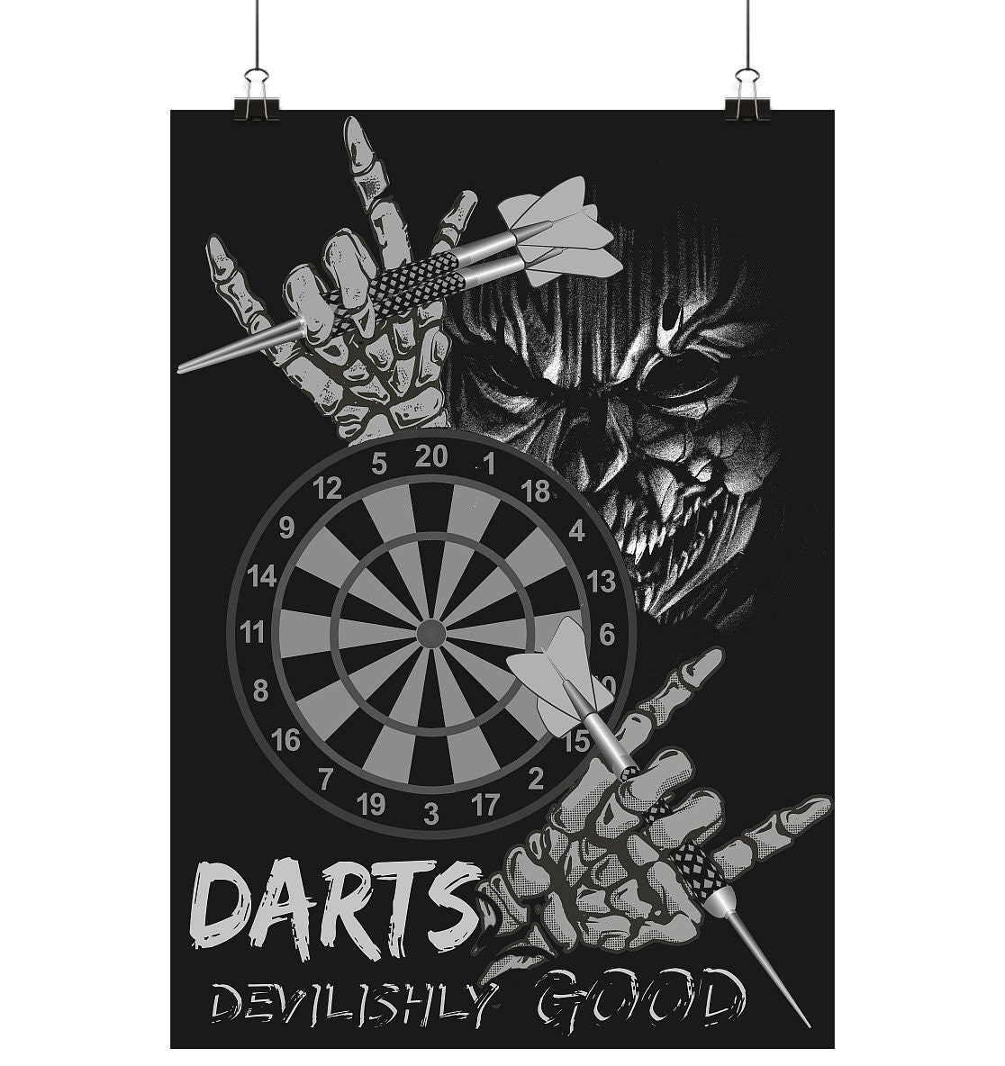 Darts Poster Din A4-A1 high Darts Devilishly Good,darts Devilishly Good ...