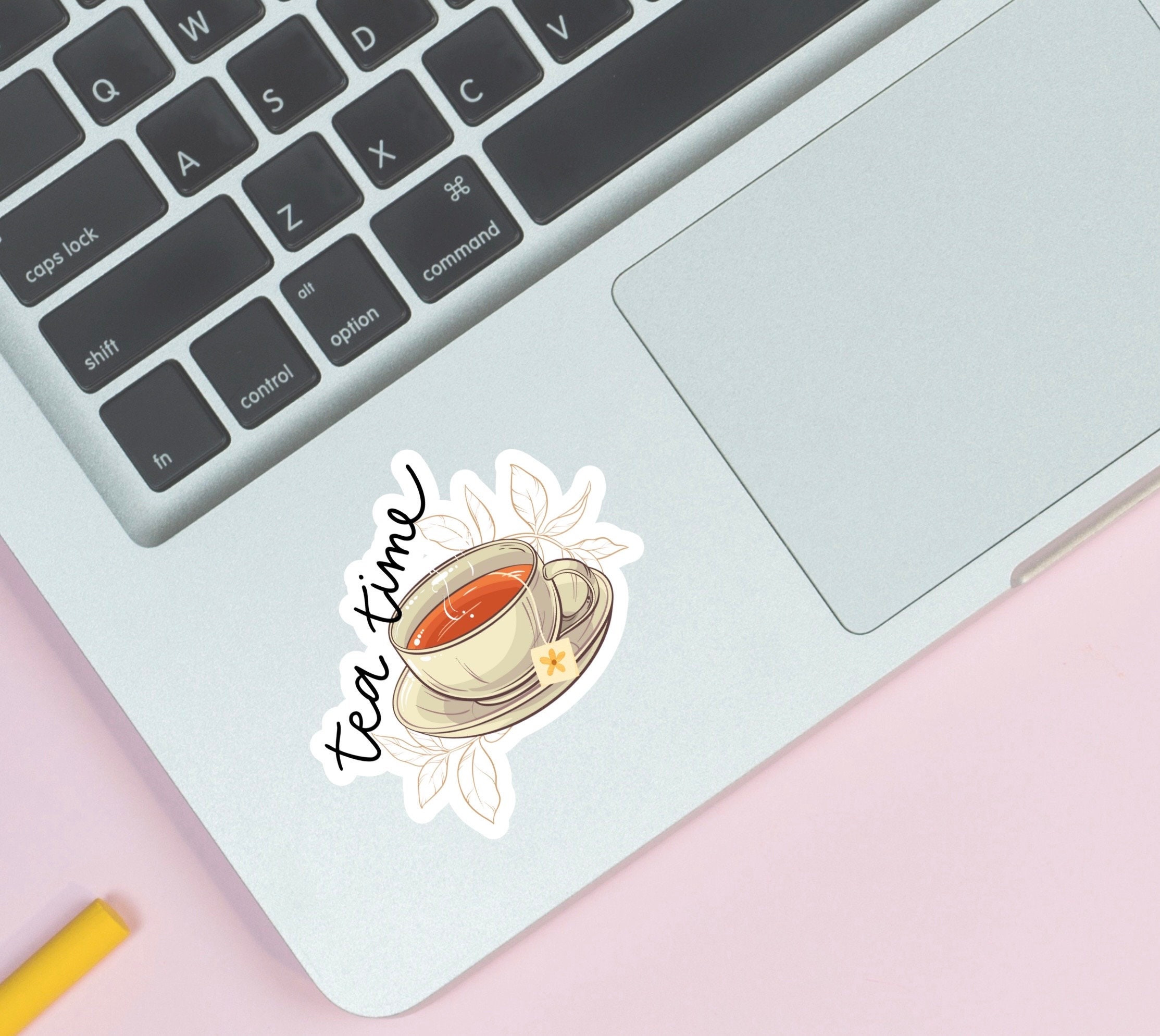 Tea Time Cute Tea Cup Flower Matte Vinyl Die Cut Sticker|tea Lover|tea ...