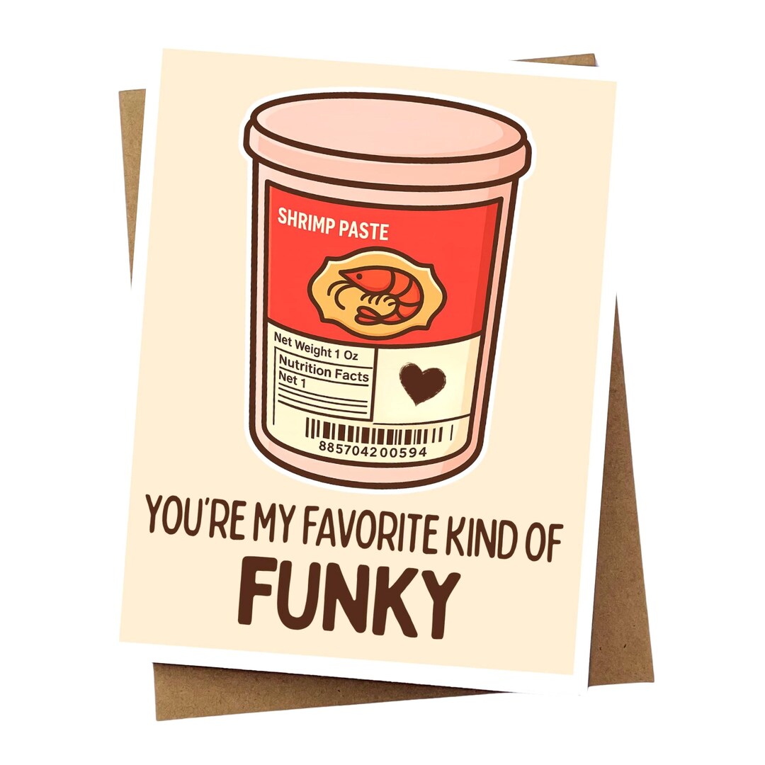 Funny Shrimp Paste Pun Greeting Card - Southeast Asian Foodie Card - Etsy